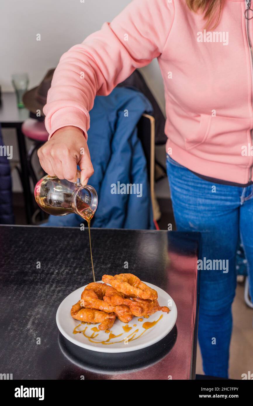 Peruvian Picarones traditional dessert delicious food with honey. food ...