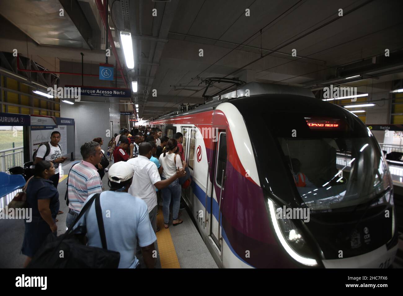 salvador, bahia, brazil - september 15, 2014: Passengers waiting for ...