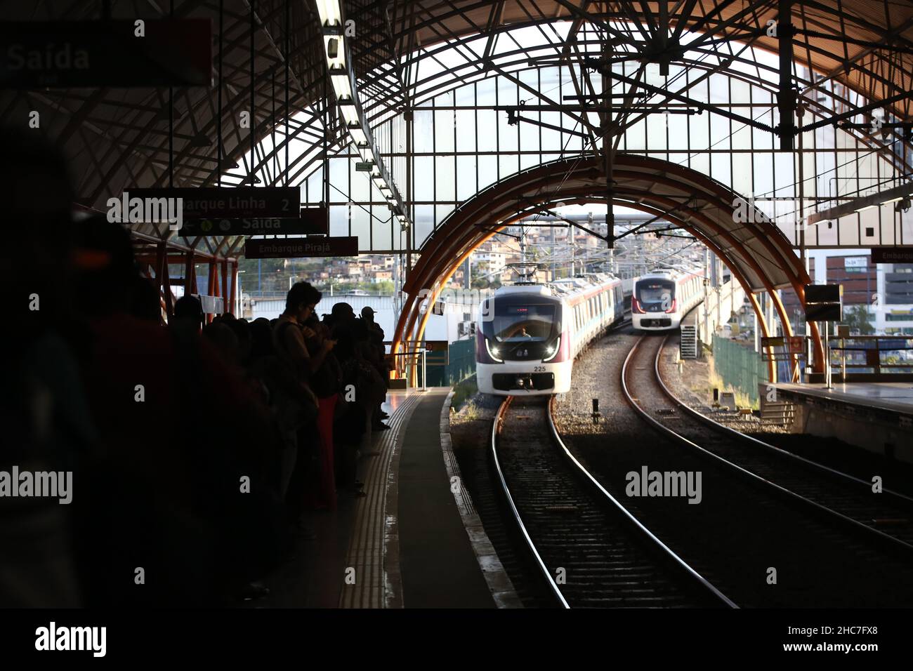 salvador, bahia, brazil - september 25, 2017: Passengers waiting for ...