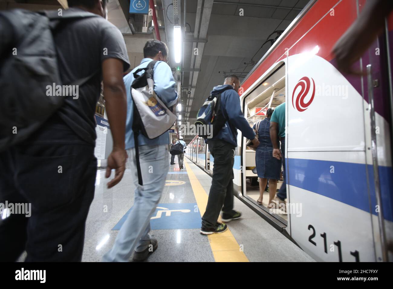 salvador, bahia, brazil - september 15, 2014: Passengers waiting for ...