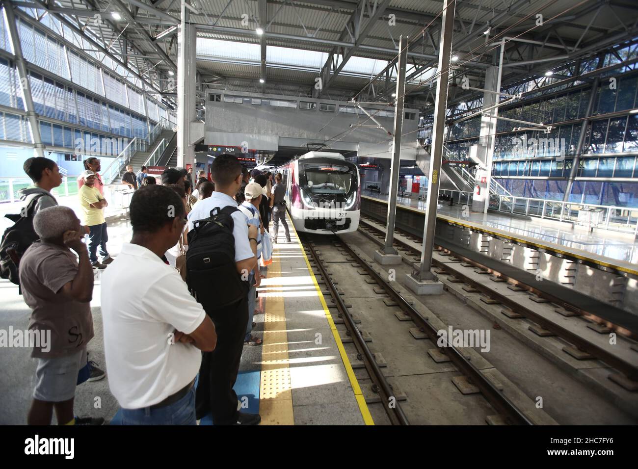 salvador, bahia, brazil - september 25, 2017: Passengers waiting for ...