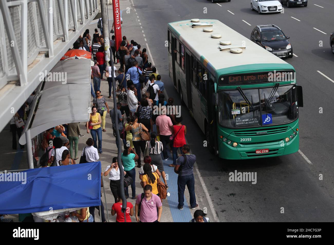 salvador, bahia, brazil - april 25, 2019: Public transport users are ...