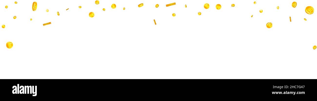 Korean won coins falling. Classic scattered WON coins. Korea money ...
