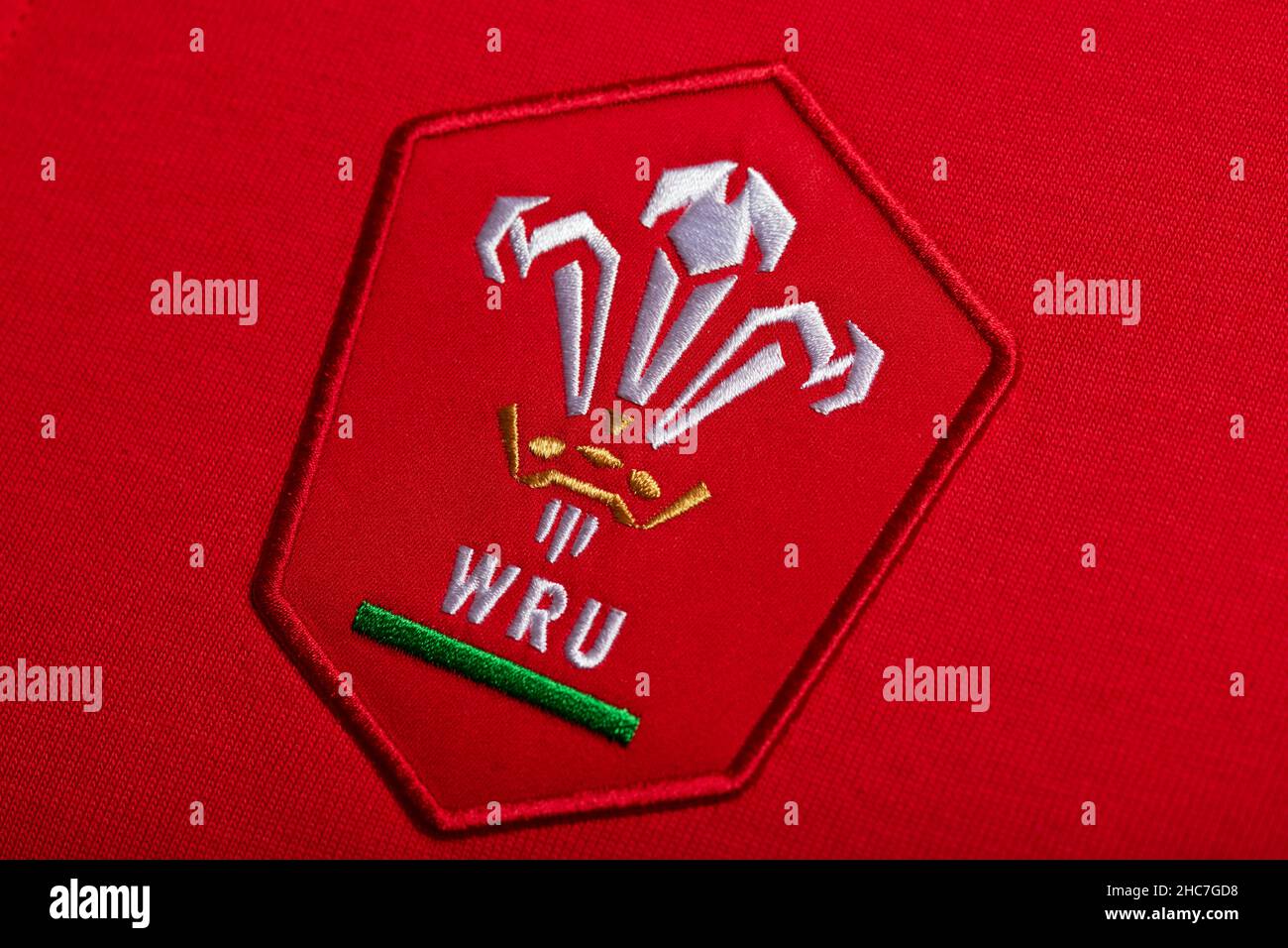 Close up of Wales National Rugby team jersey Stock Photo - Alamy