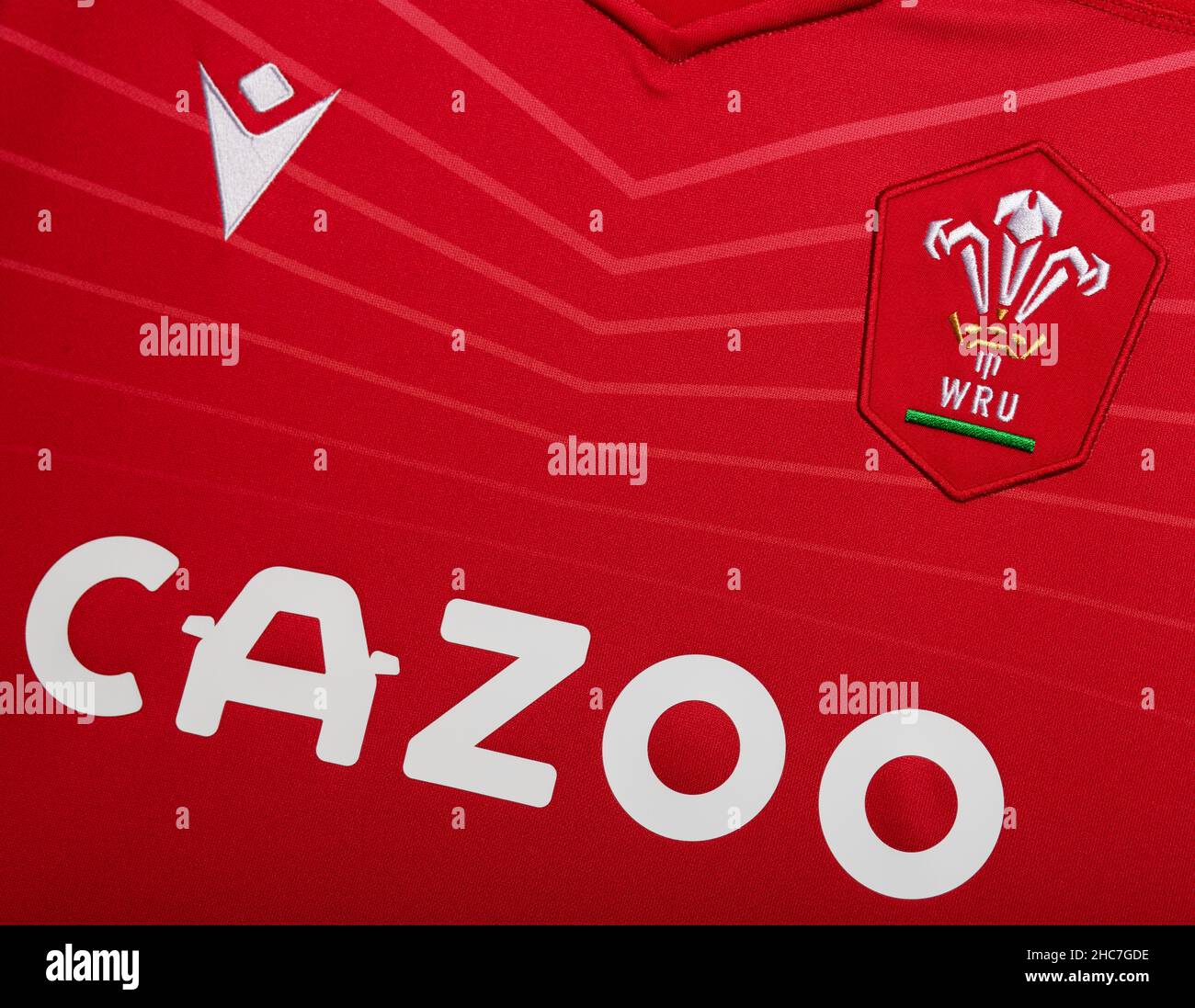 Close up of Wales National Rugby team jersey Stock Photo - Alamy