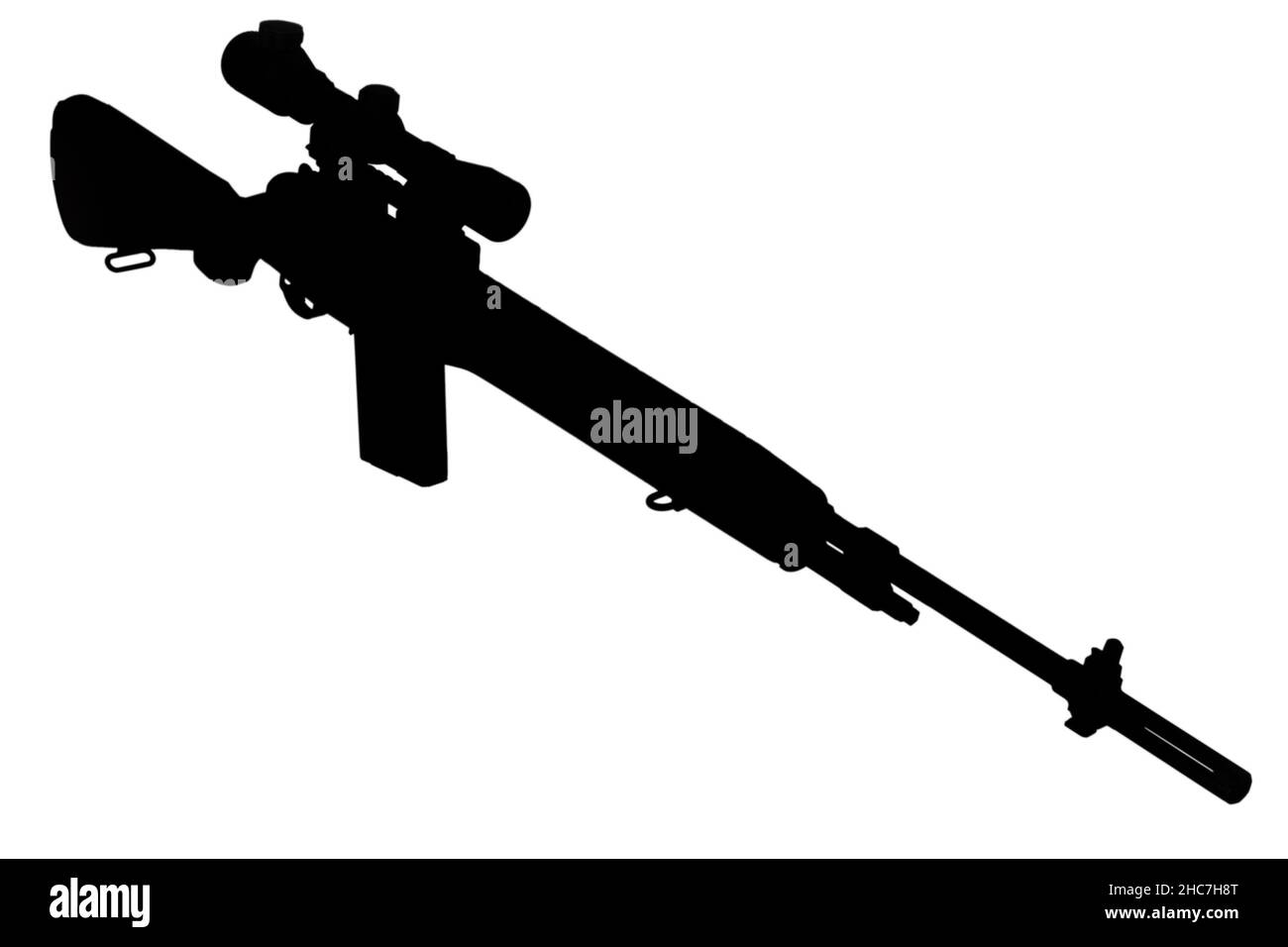 M14 based sniper rifle black silhouette Stock Photo - Alamy