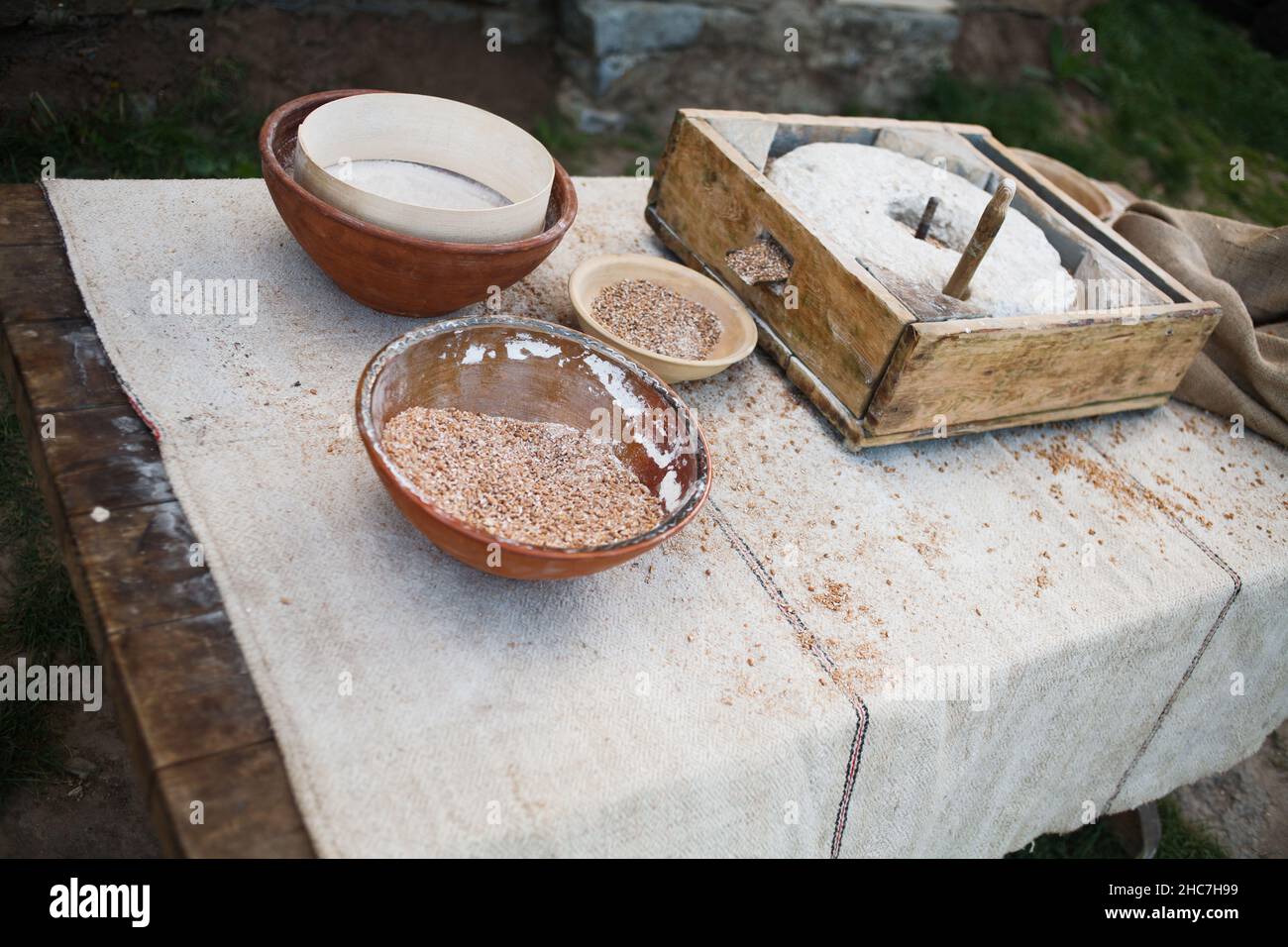 Stone mill stones quern hi-res stock photography and images - Alamy