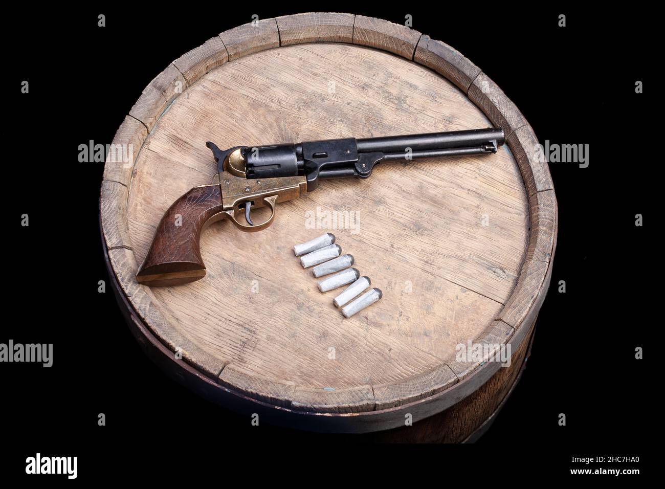 Old West Gun - Percussion Army Revolver and paper cartridges with lead ...