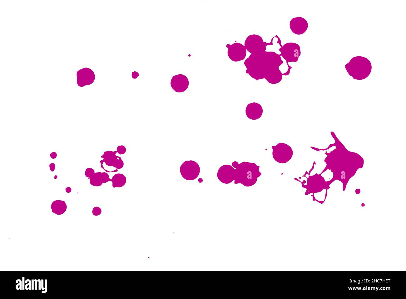 Pink blot on a white background. Spots of ink on a piece of paper Stock ...
