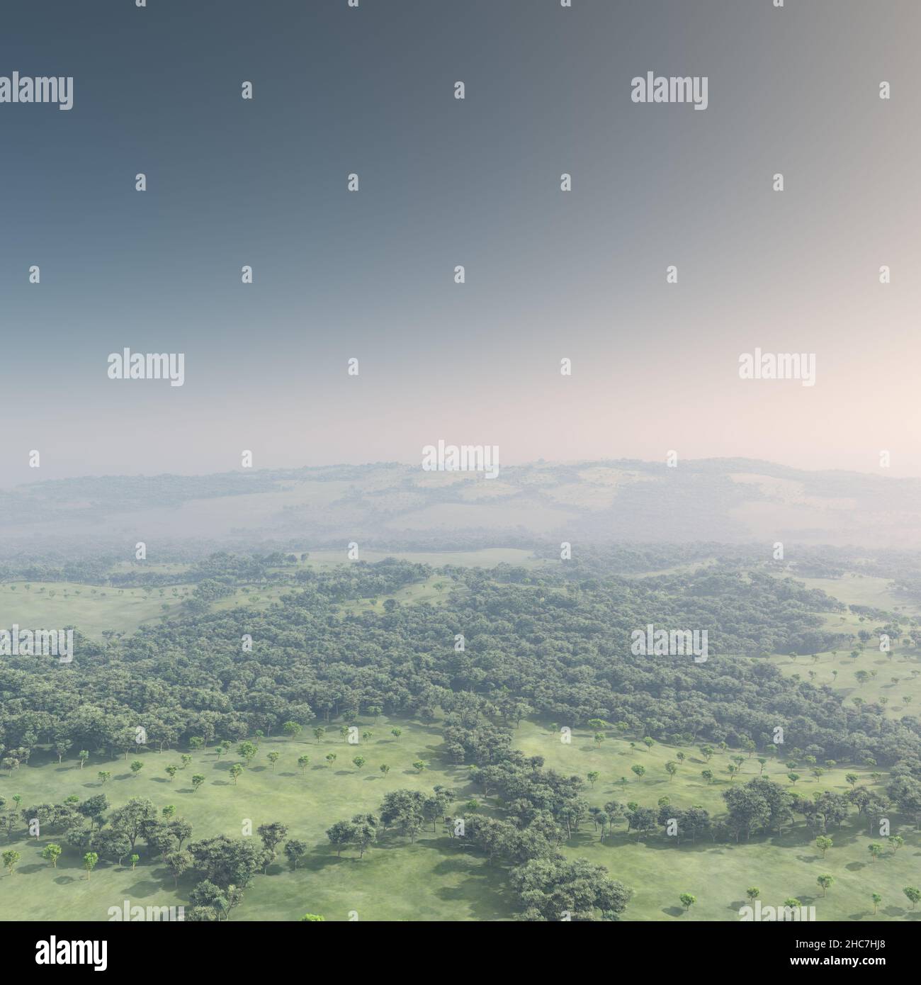 Aerial fog covered mountains in hi-res stock photography and images - Alamy