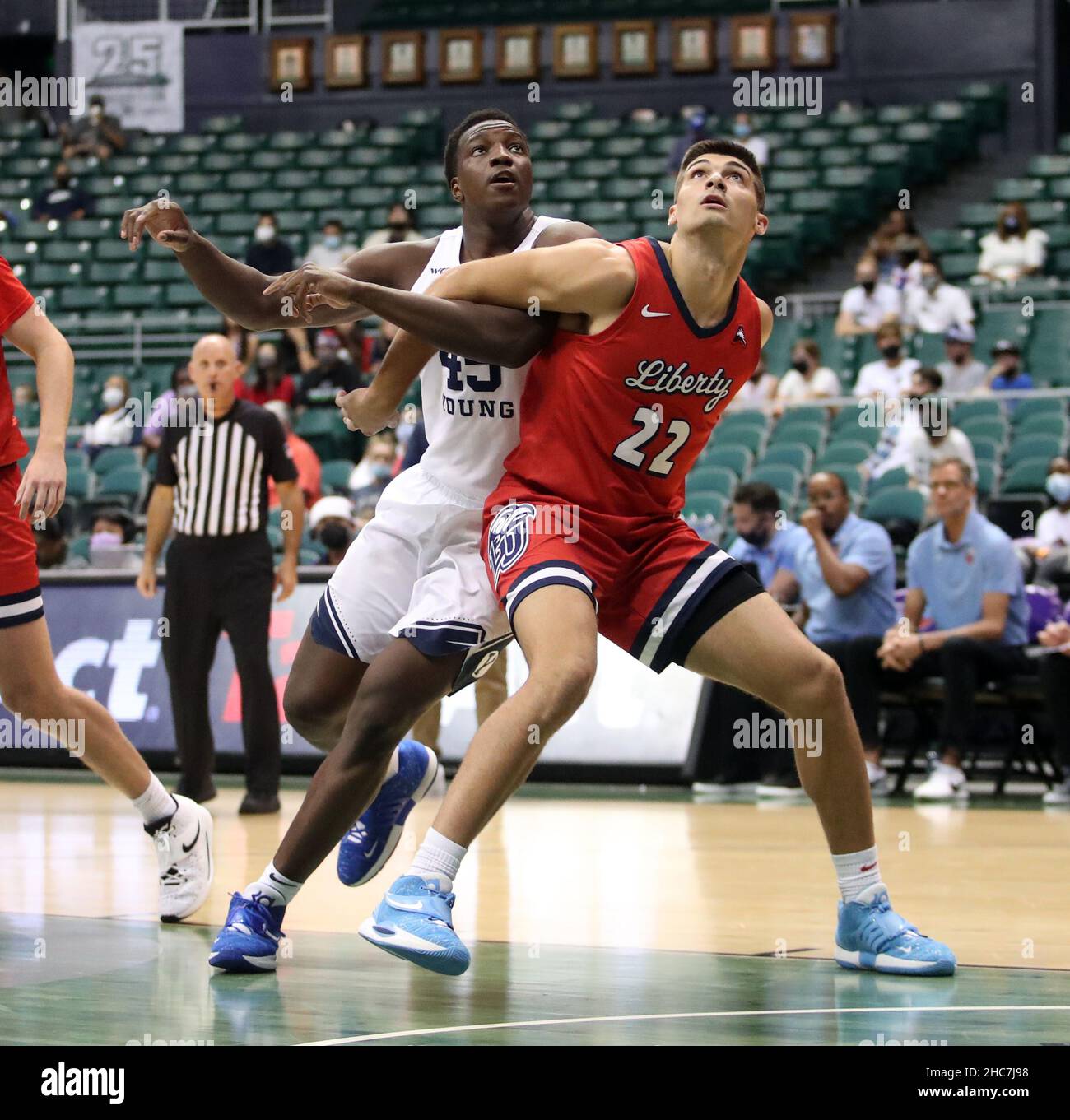 December 25, 2021 - Liberty Flames forward Kyle Rode #22 boxes out ...