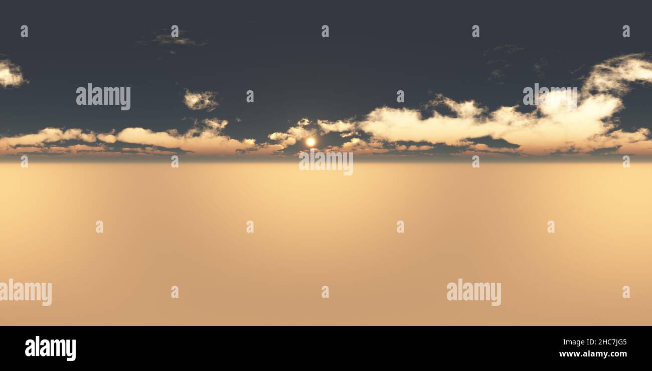 Beautiful bright sun shining in the cloudy sky seen through the smooth ...