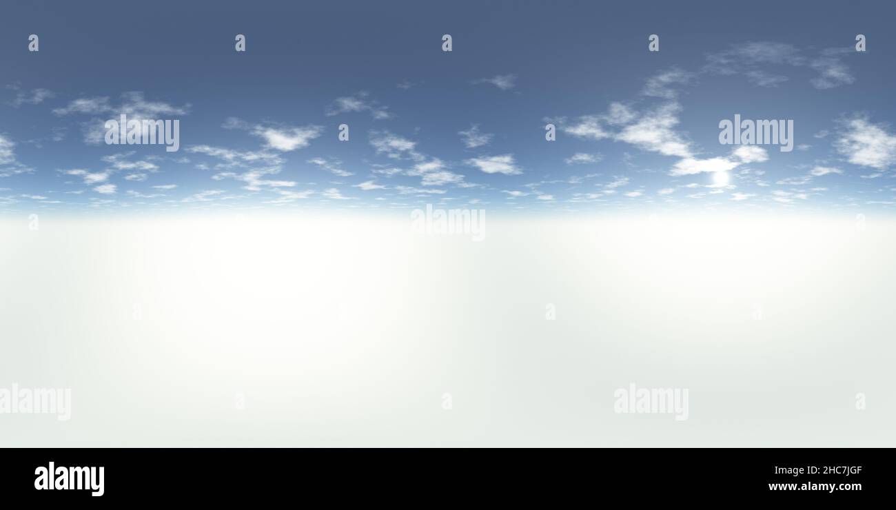 Beautiful bright sun shining in the cloudy sky seen through the smooth ...