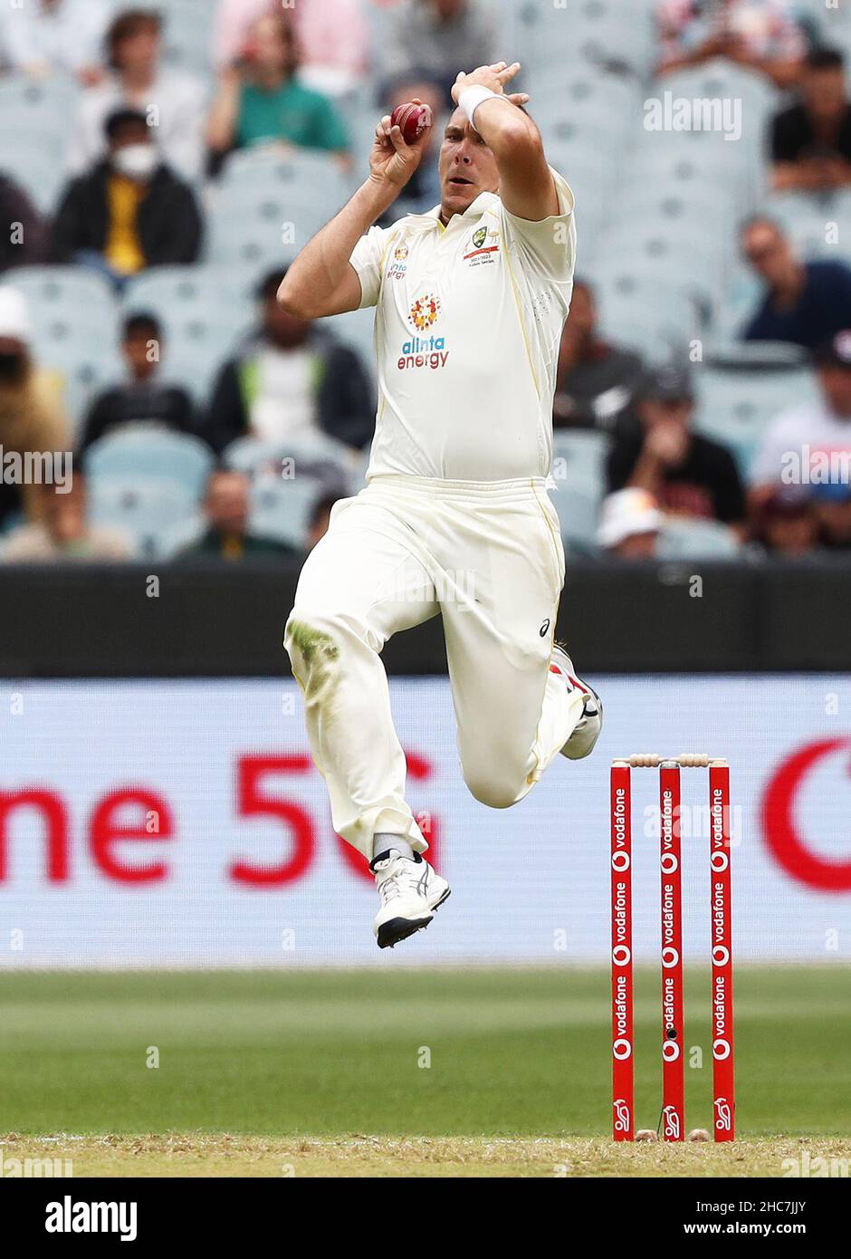 Australia's Scott Boland in action during day one of the third Ashes ...