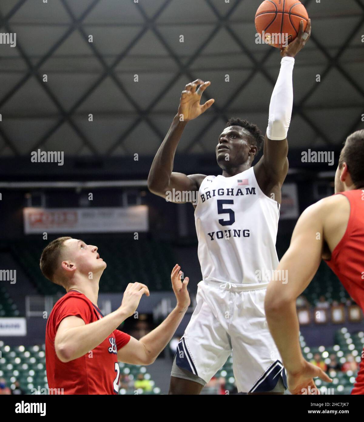 December 25, 2021 - Brigham Young Cougars forward Gideon George #5 ...