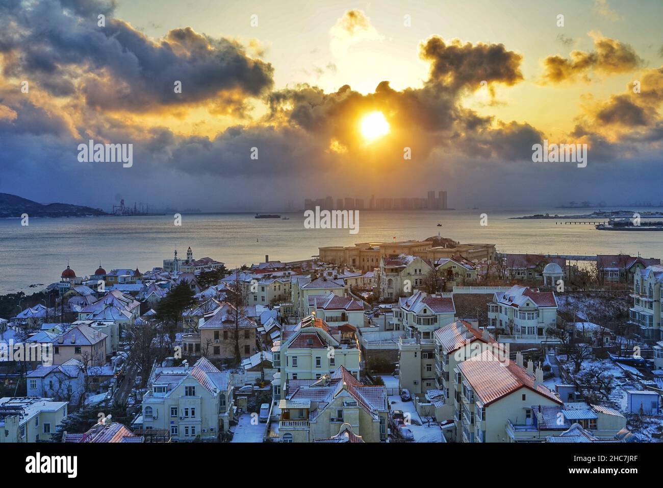 QINGDAO, CHINA - DECEMBER 25, 2021 - A view of xiaoyu Mountain, a ...