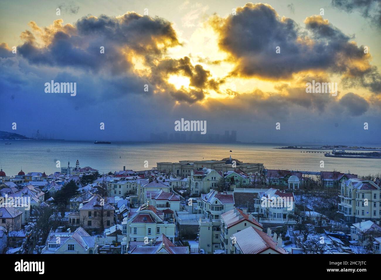 QINGDAO, CHINA - DECEMBER 25, 2021 - A view of xiaoyu Mountain, a ...