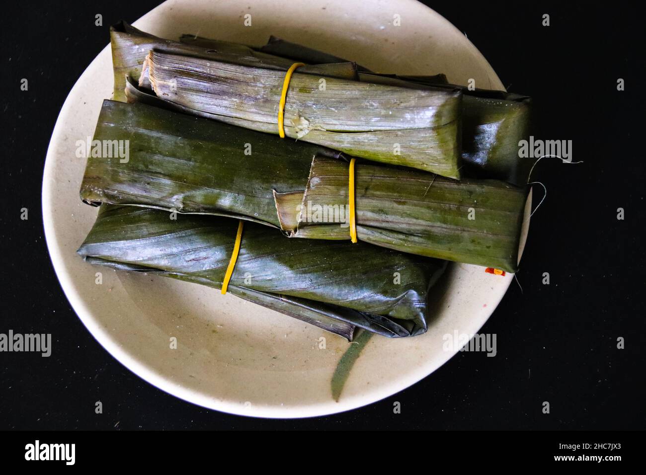 Close up shot of the Cha Lua or Steamed Pork Roll also called ...