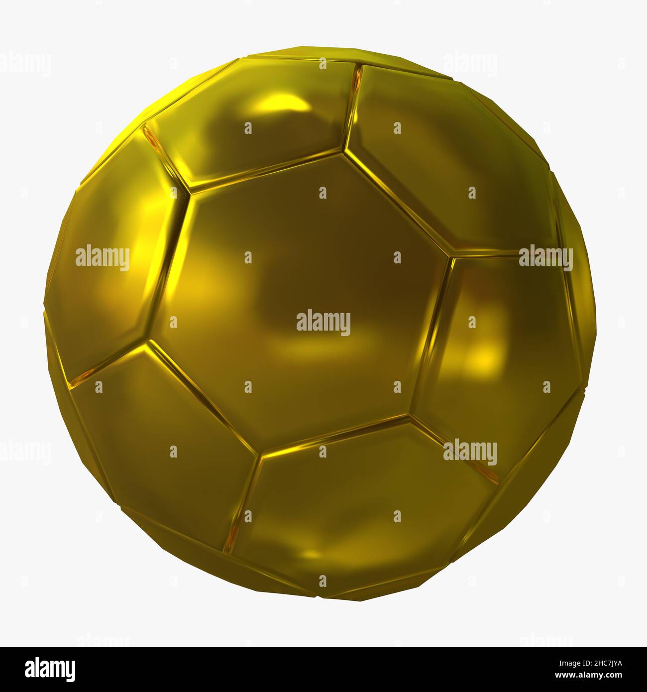 A 3D rendering of a golden ball isolated on a white background Stock ...