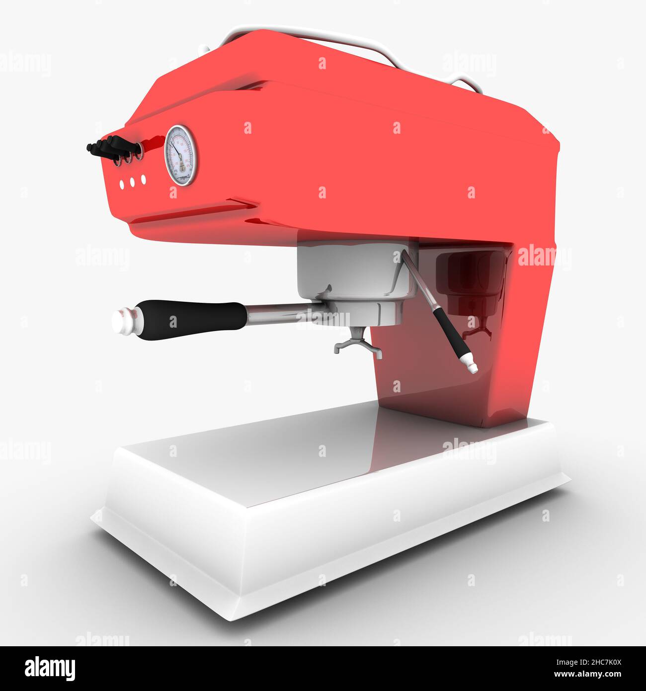 A 3D rendering of a coffee machine isolated on a white background Stock ...