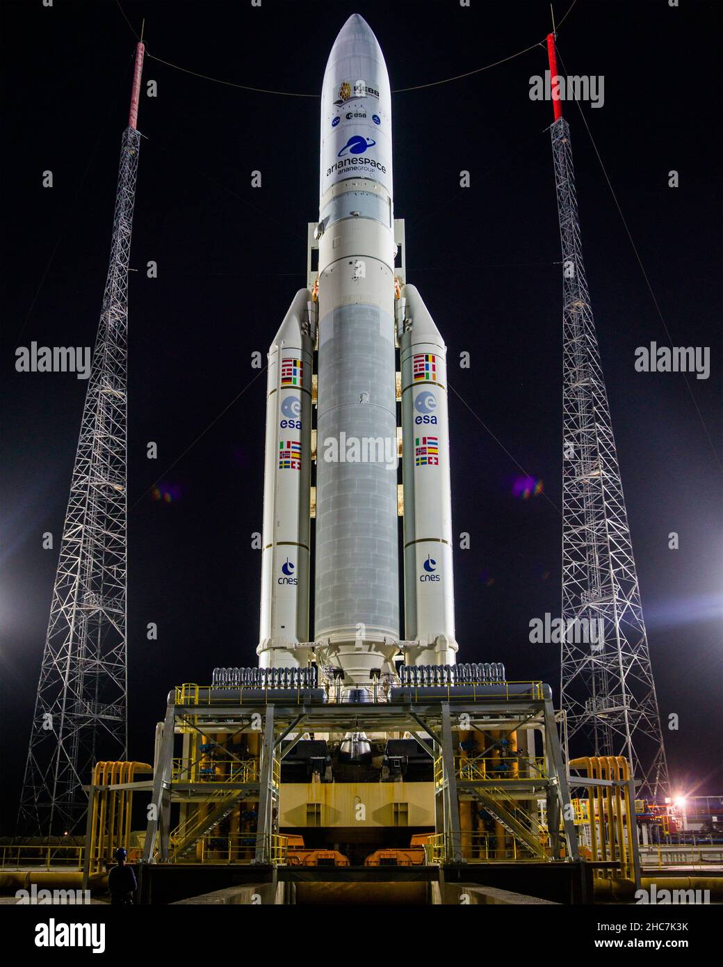 Kourou, French Guiana. 23rd Dec, 2021. The Arianespace Ariane 5 rocket ...