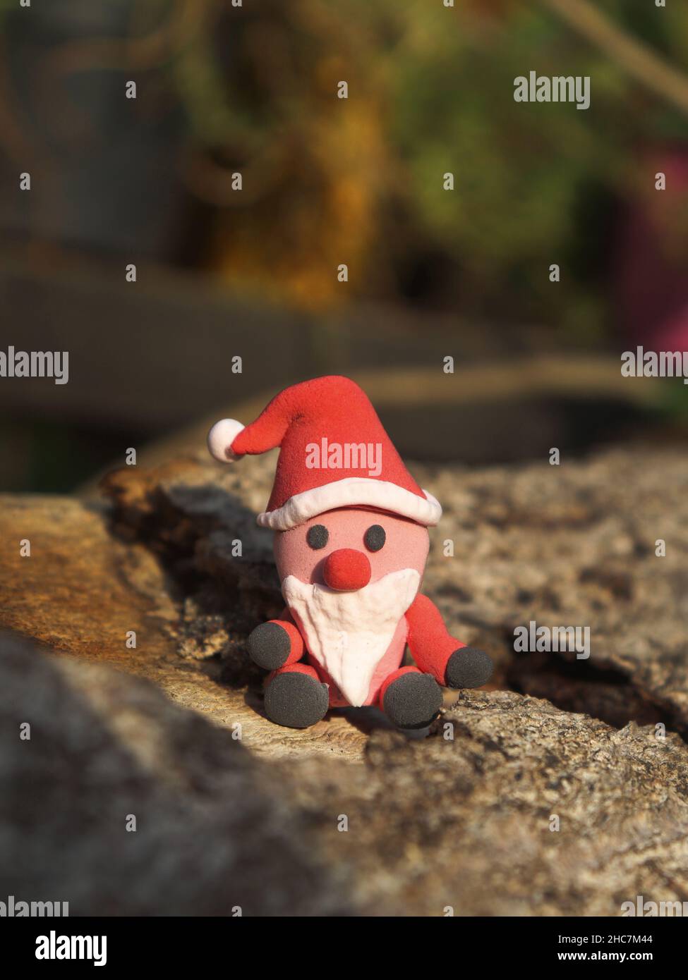 Cute santa claus made from polymer clay Stock Photo - Alamy