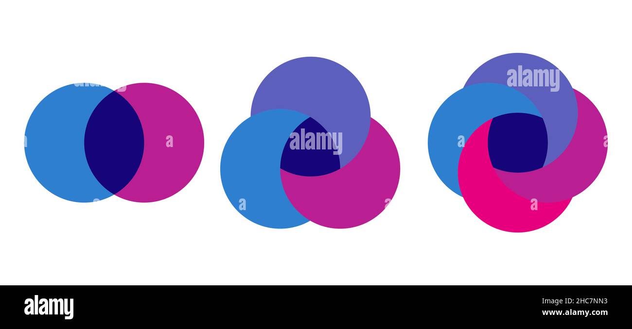 Venn diagram circles chart infographic. Vector design elements for ...