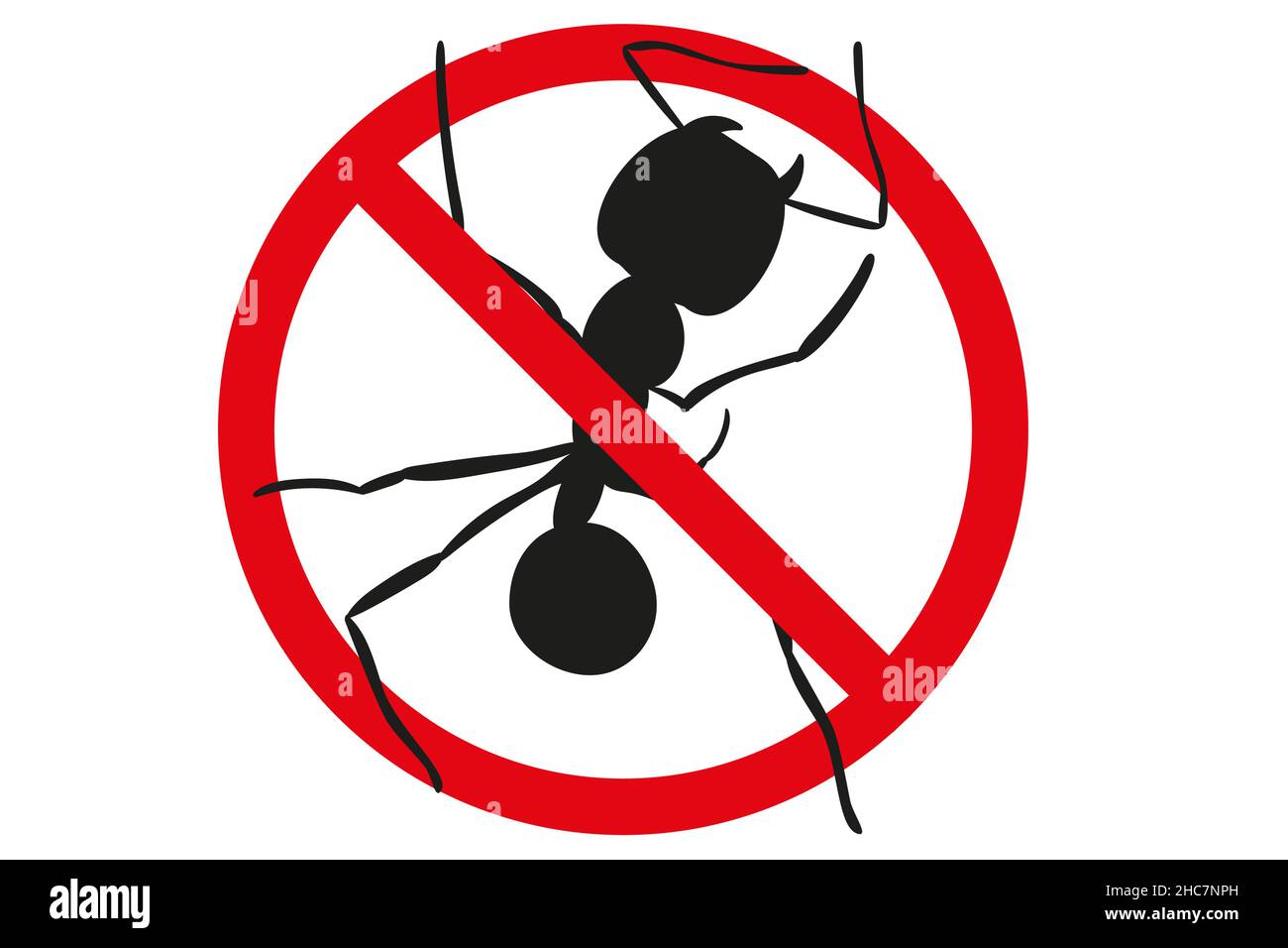 No ant sign. Insect silhouettes in warning sign isolated on white ...