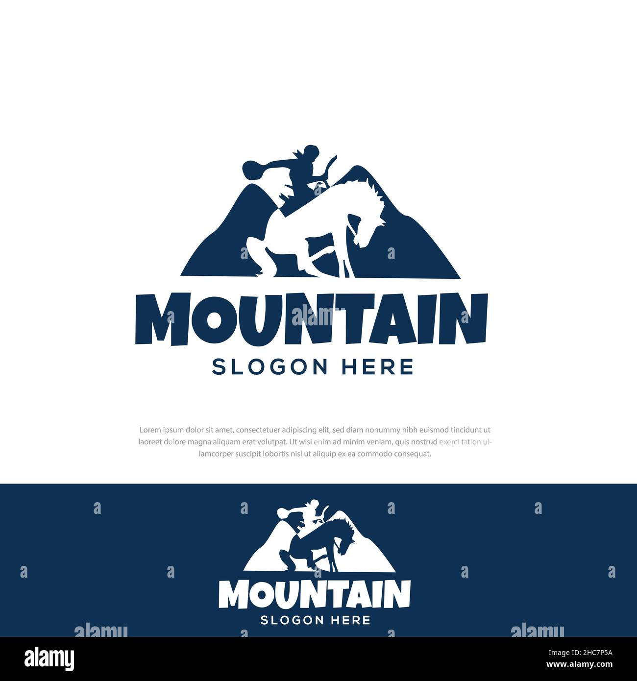 Horse and Mountain vector logo design, symbol, icon, horse, design ...