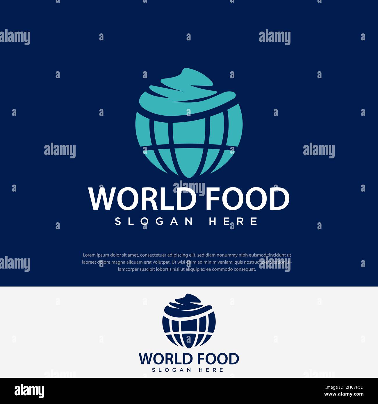 Food logo above the bottom of the globe, symbol, icon, food, world ...