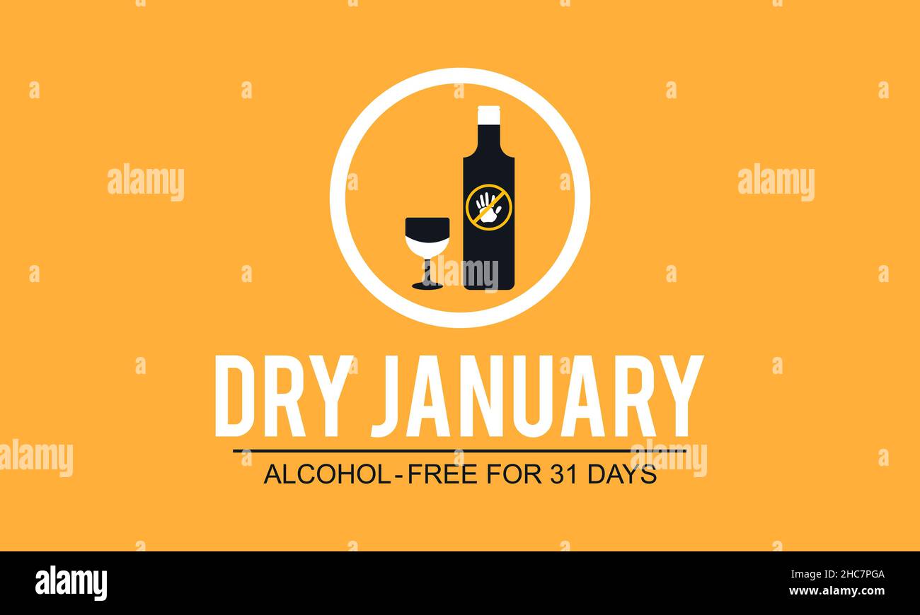 Dry January - Creative Vector design for banner, poster, tshirt, card ...