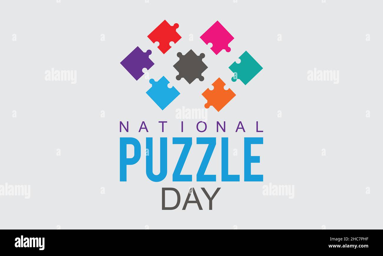 January 29 - National Puzzle Day. vector illustration template for ...