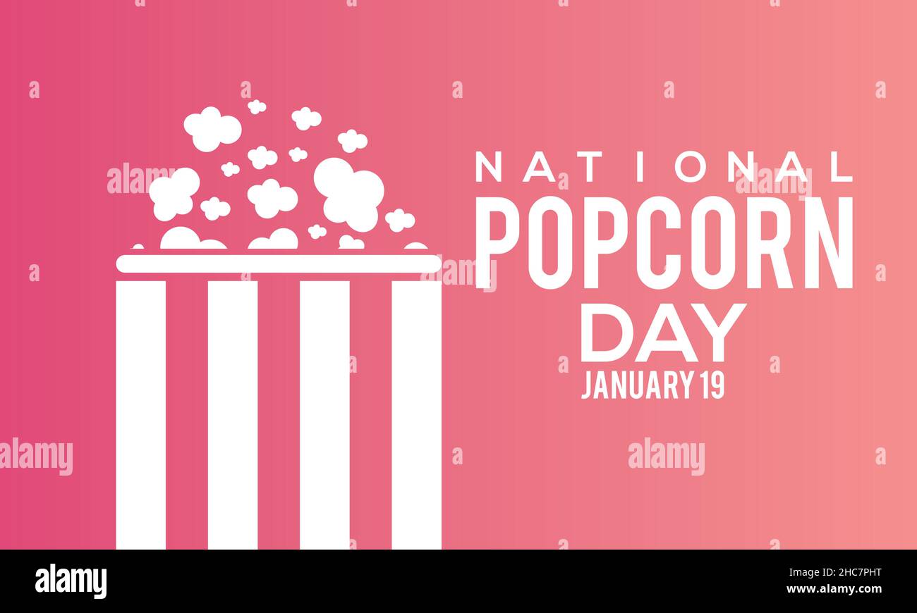 January 19 - National Popcorn Day. Design for banner, poster, tshirt ...