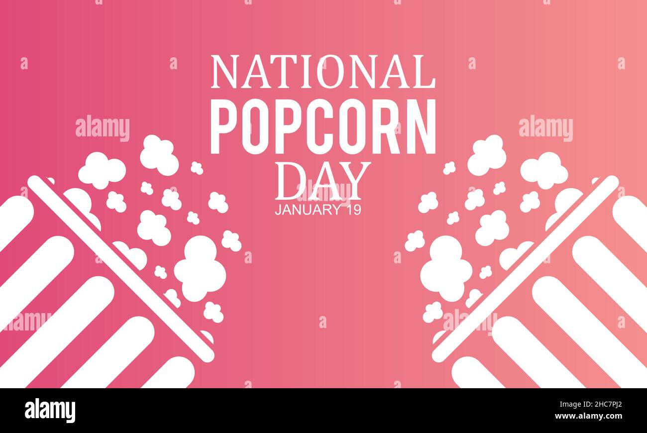 January 19 - National Popcorn Day. Design for banner, poster, tshirt ...