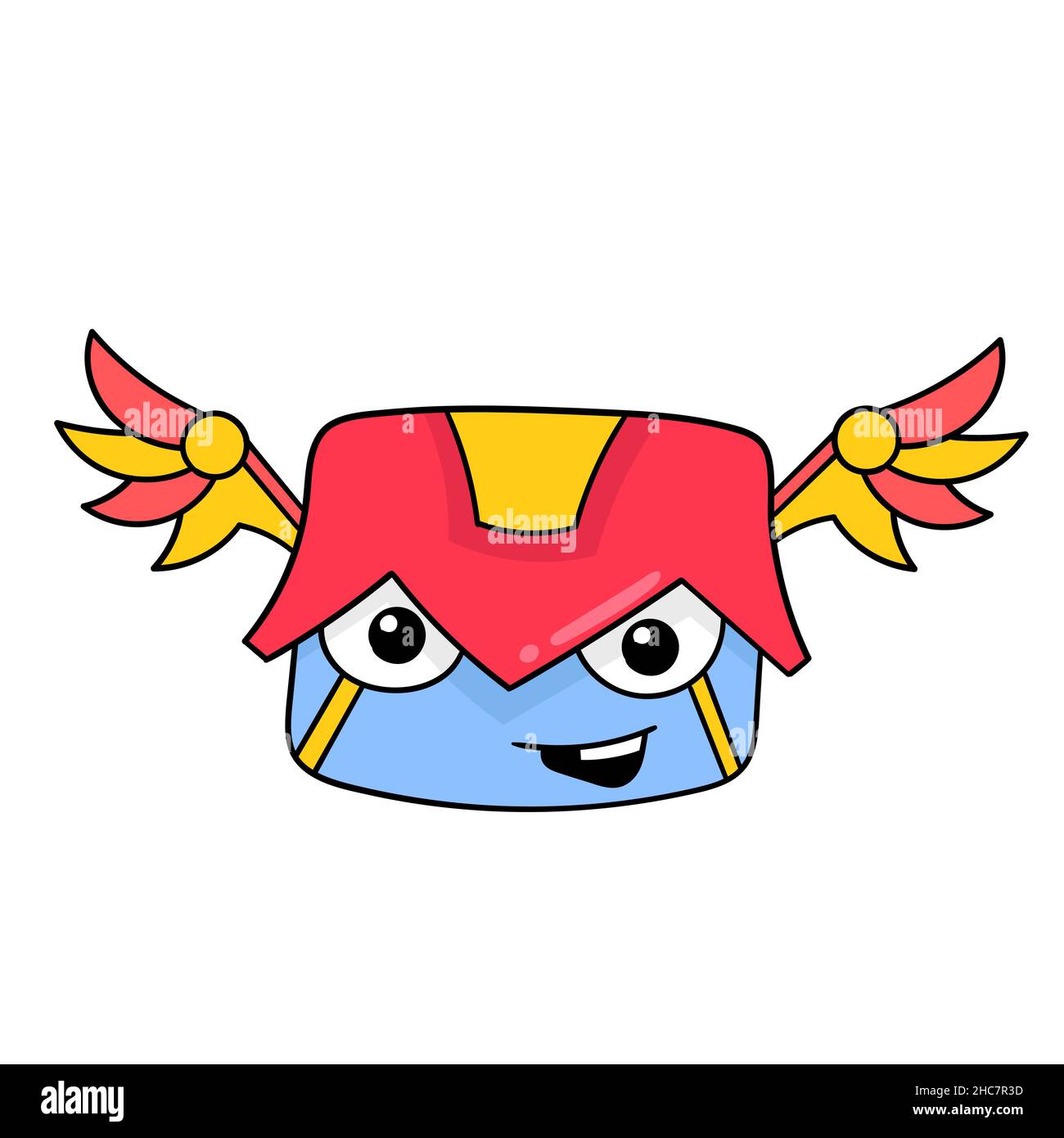 smiling face robot head, vector illustration carton emoticon. doodle ...