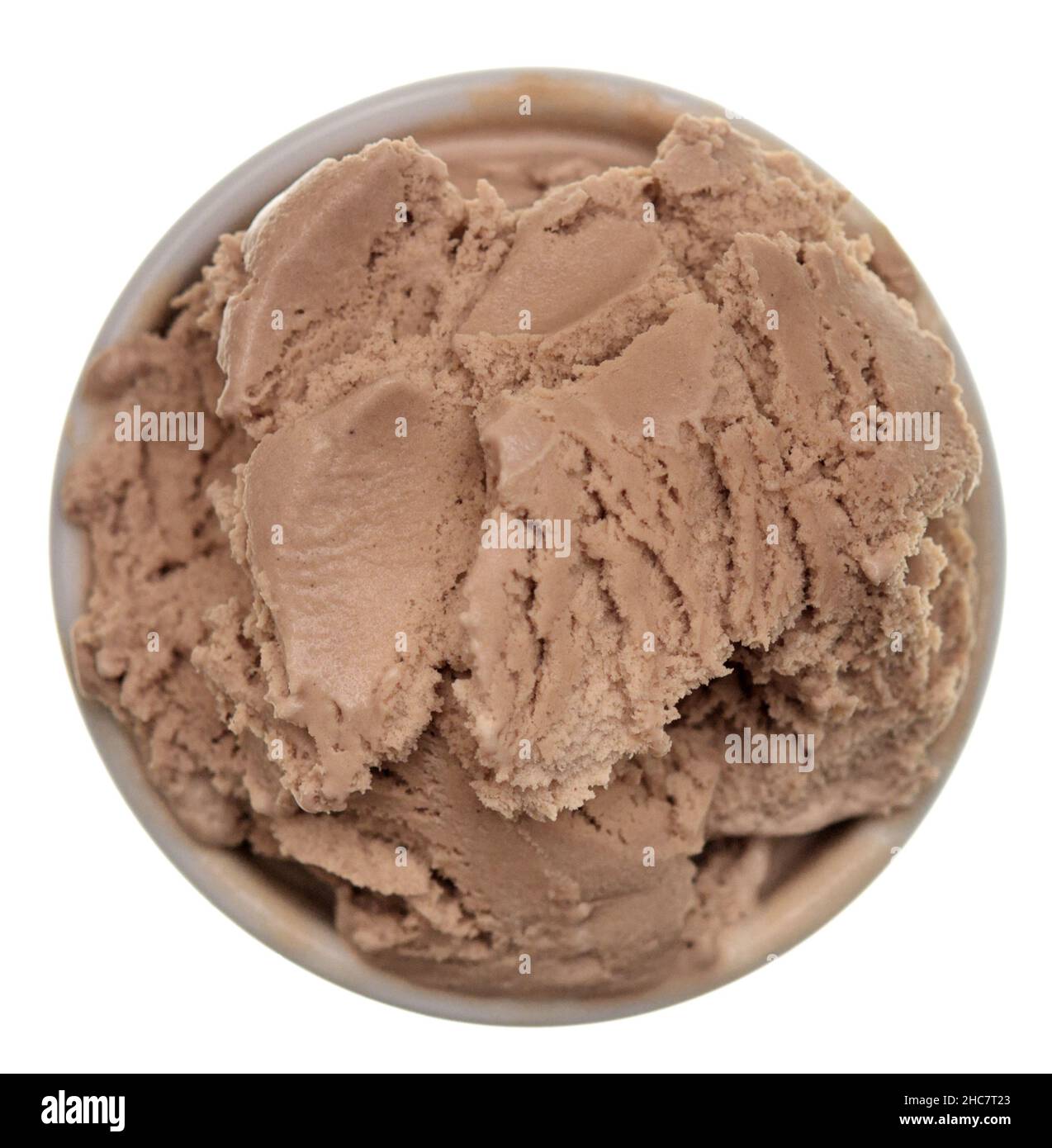 Top view of chocolate ice cream on white background Stock Photo - Alamy
