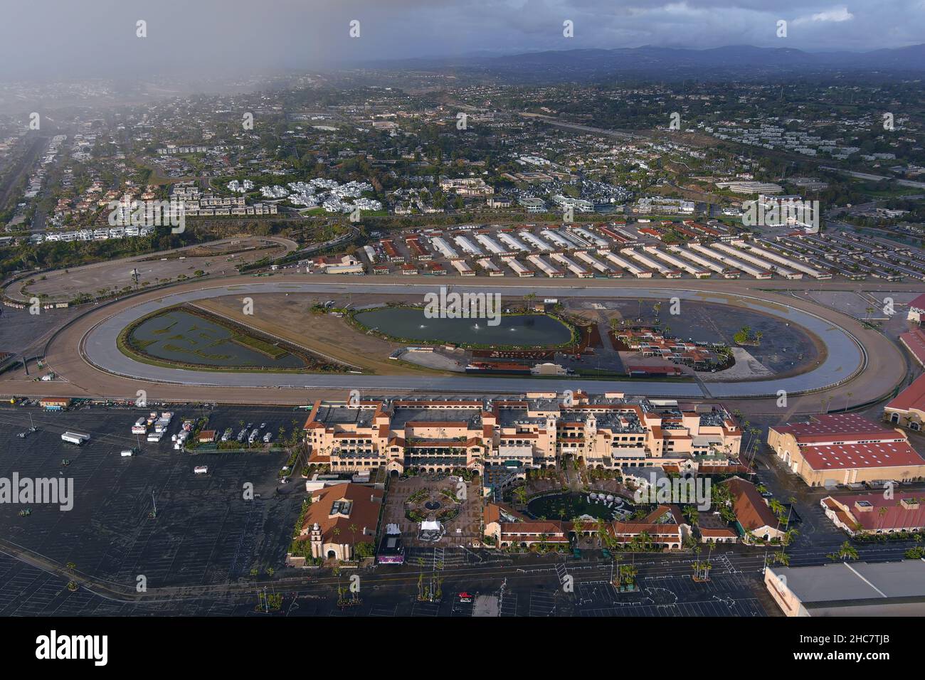 An aerial view of the Del Mar Fairgrounds and Racetrack, Saturday, Dec ...