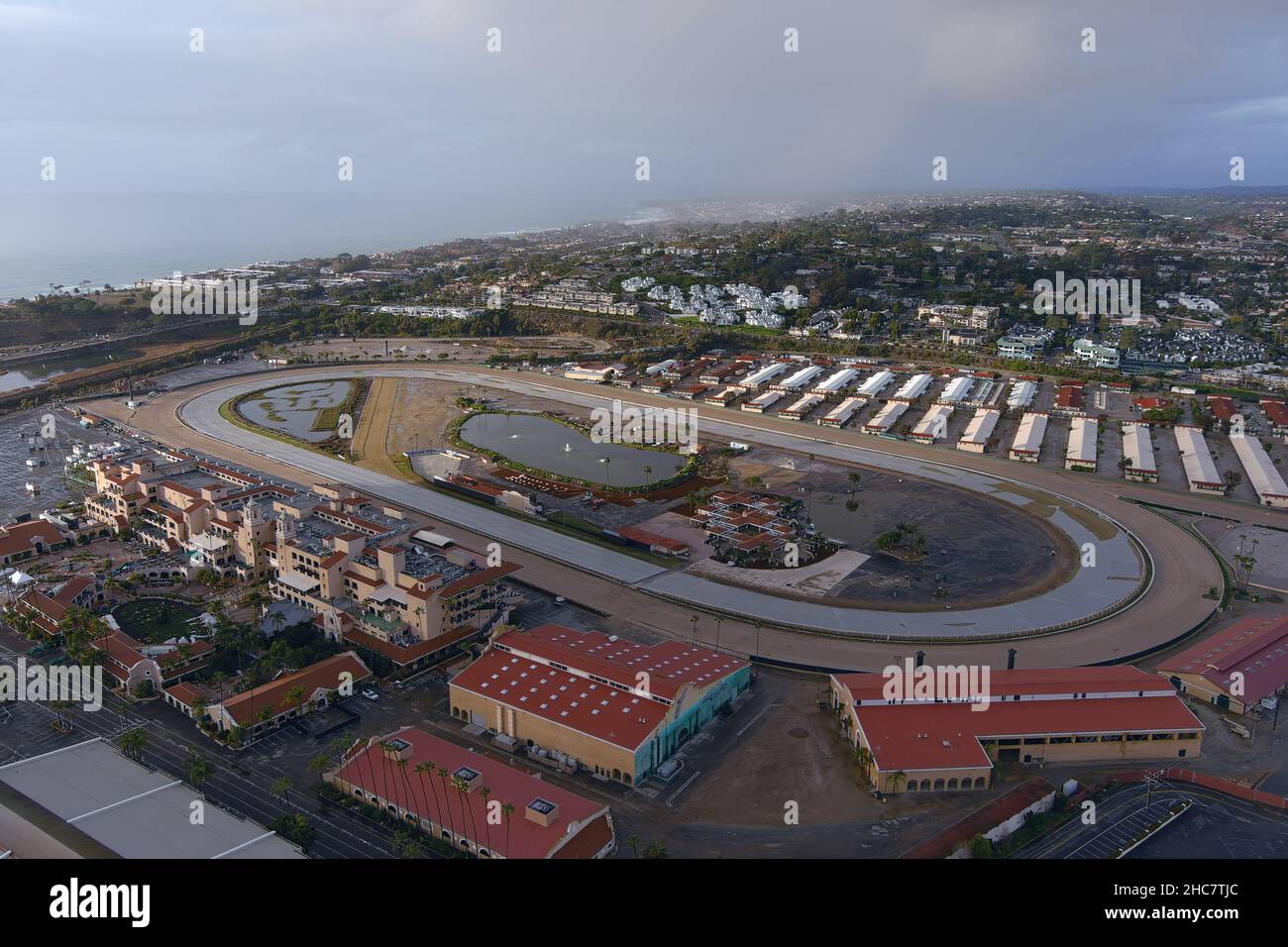An aerial view of the Del Mar Fairgrounds and Racetrack, Saturday, Dec ...