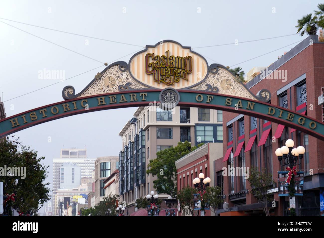 The Gaslamp Quarter district of San Diego is seen Saturday, Dec. 25 ...