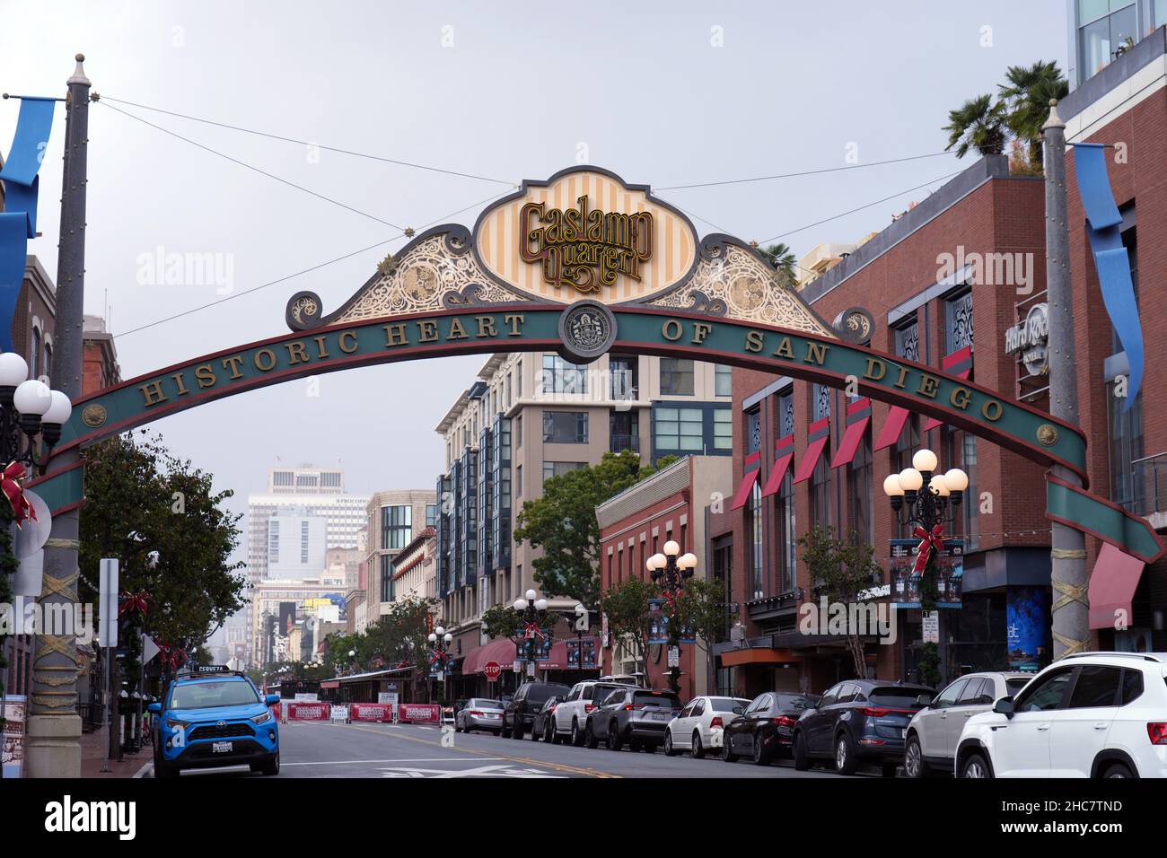 The Gaslamp Quarter district of San Diego is seen Saturday, Dec. 25 ...