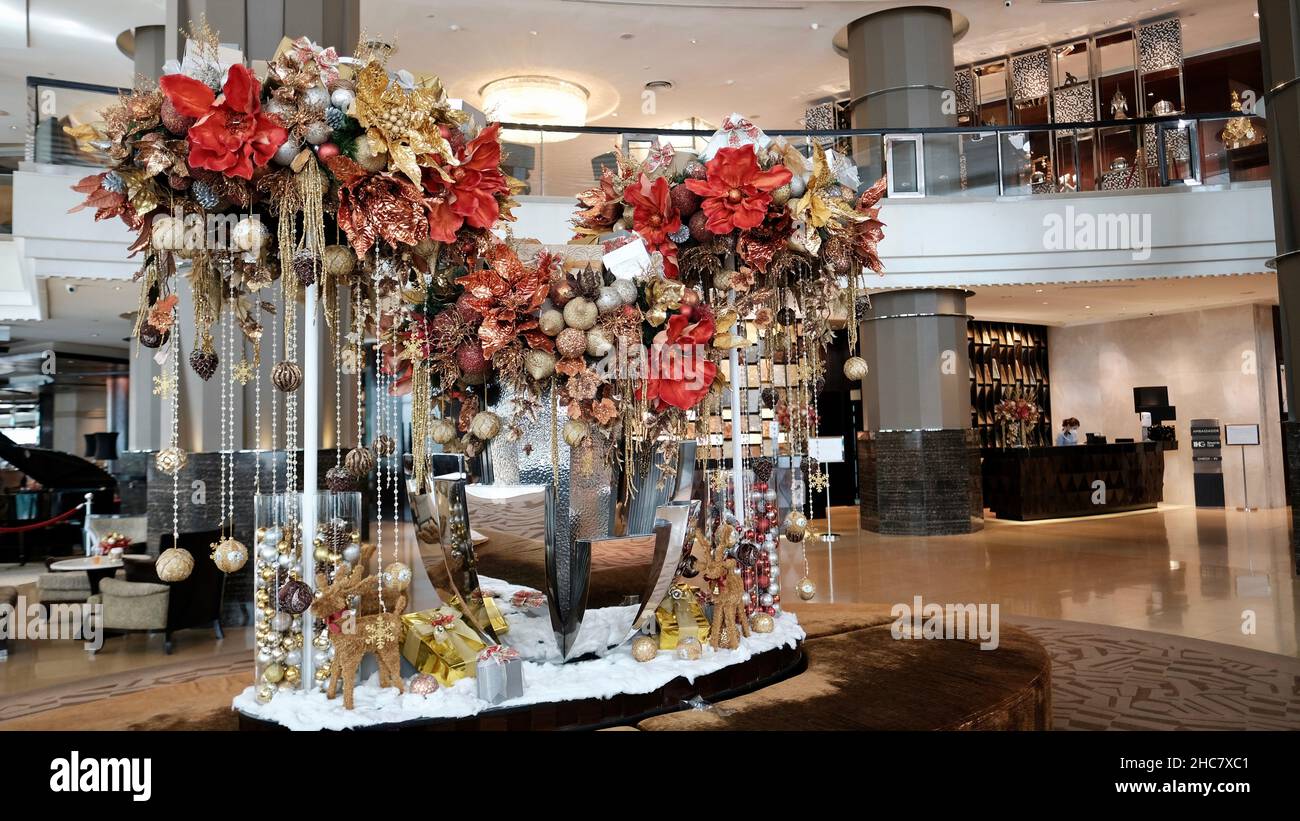 InterContinental Bangkok Christmas Decorations Hotel Lobby Stock Photo ...