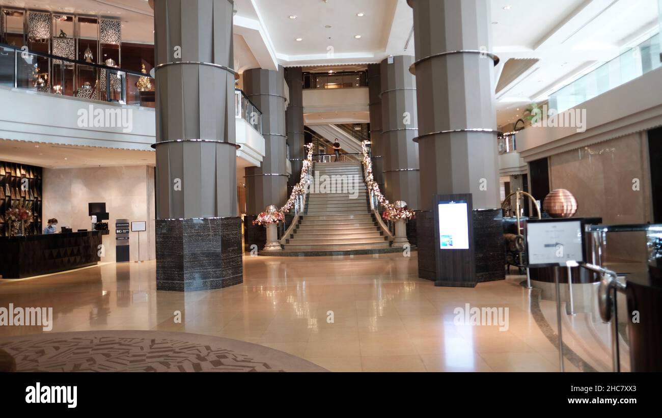 InterContinental Bangkok Christmas Decorations Hotel Lobby Stock Photo ...