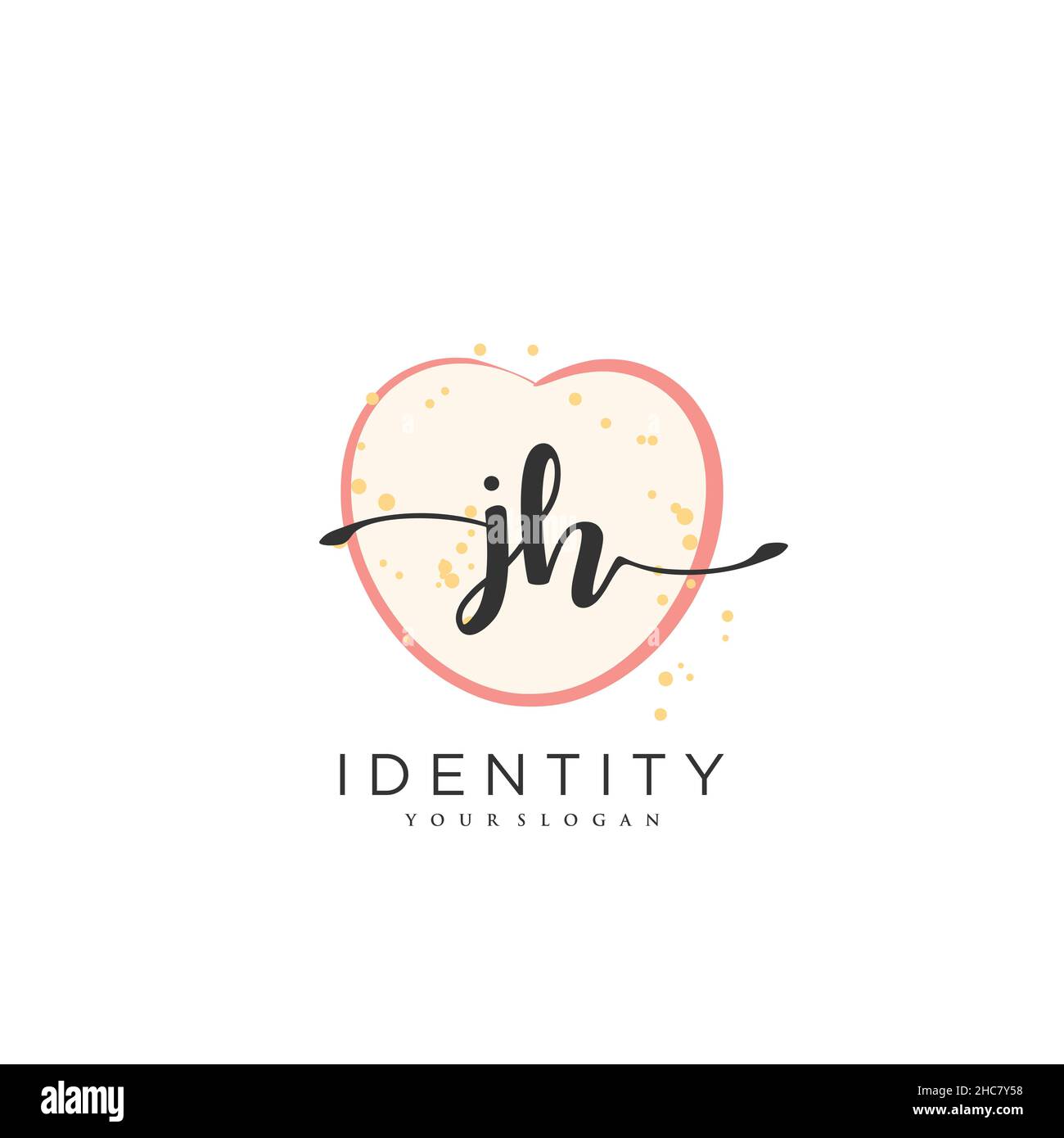 JH Handwriting logo vector art of initial signature, wedding, fashion ...