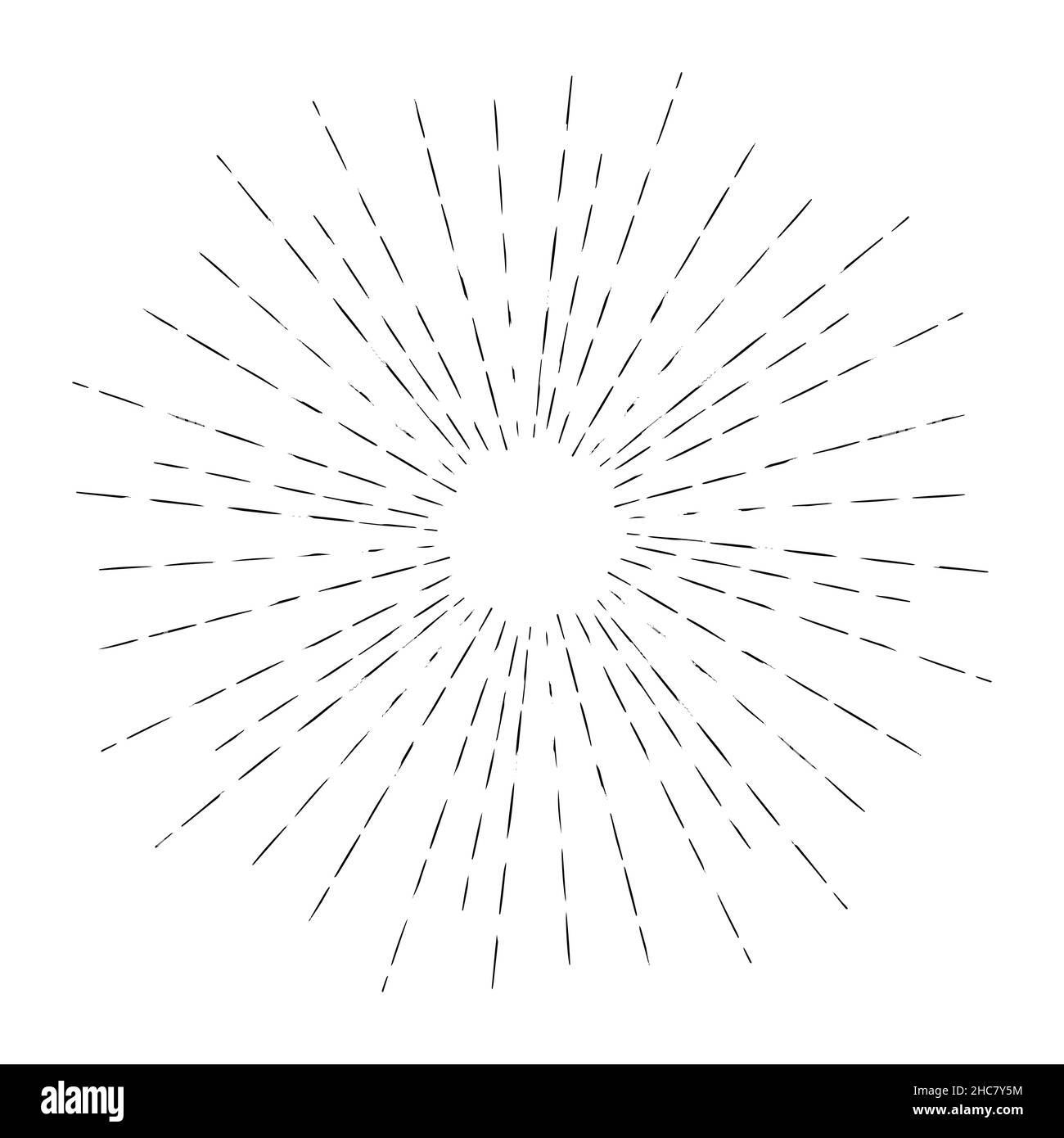 Light rays sunburst, hand drawn retro Sunbeam, grunge explosion element ...