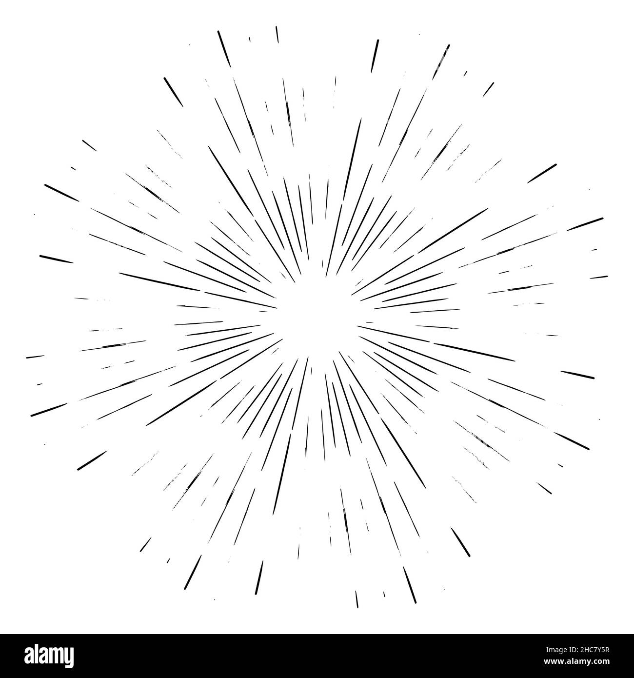 Light rays sunburst, hand drawn retro Sunbeam, grunge explosion element ...