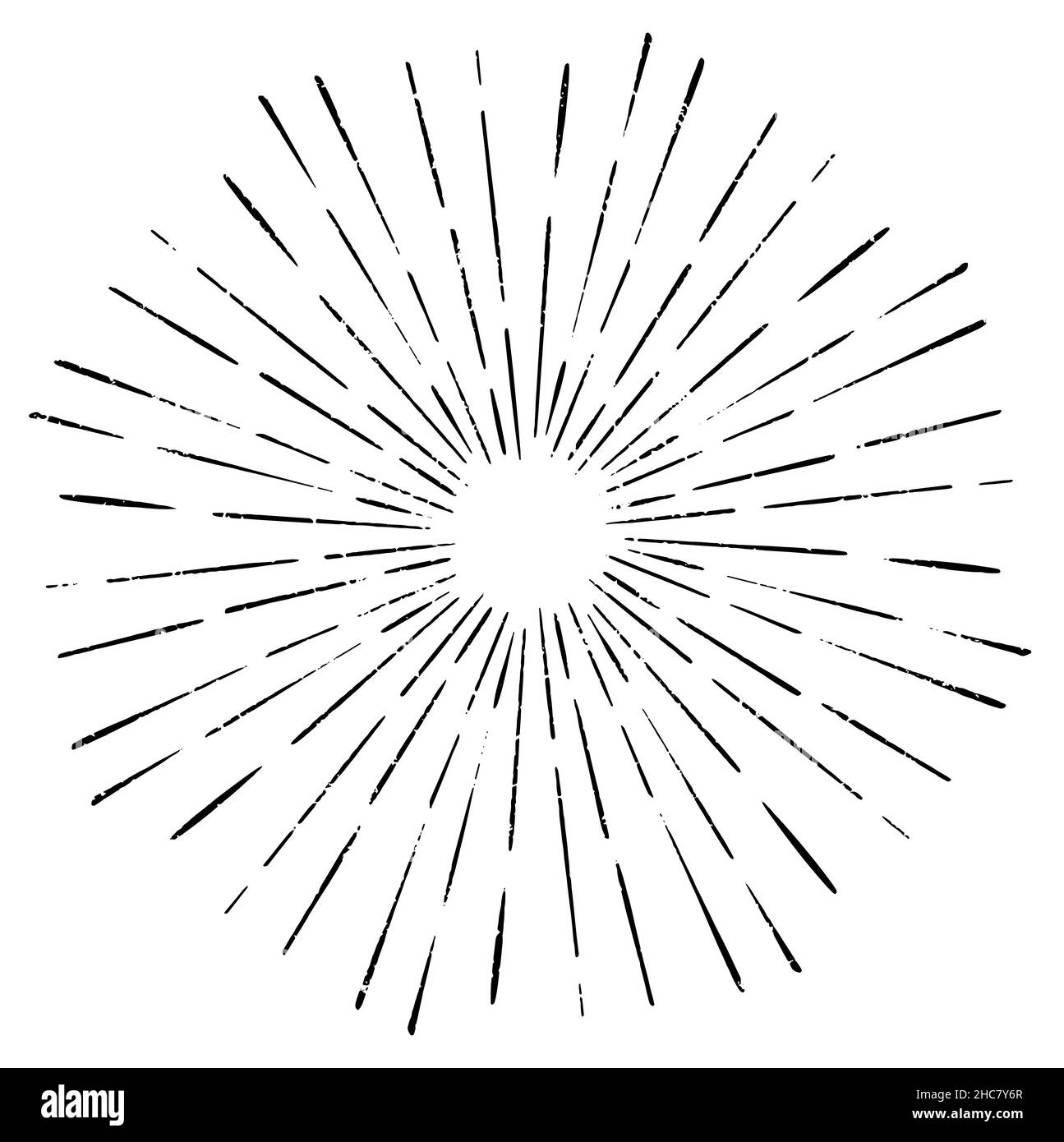 Light rays sunburst, hand drawn retro Sunbeam, grunge explosion element ...