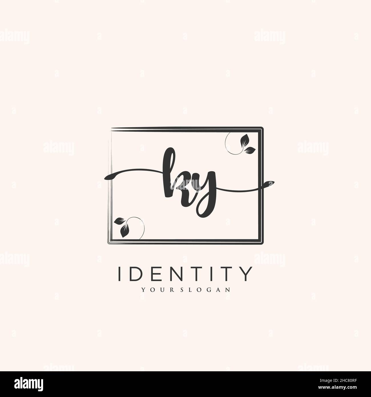 KY Handwriting logo vector art of initial signature, wedding, fashion ...