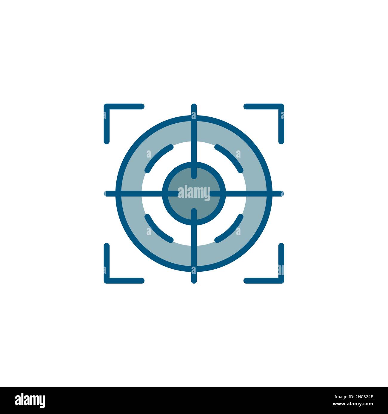 Aiming at target icon. Pixel perfect, editable stroke colorful icon ...