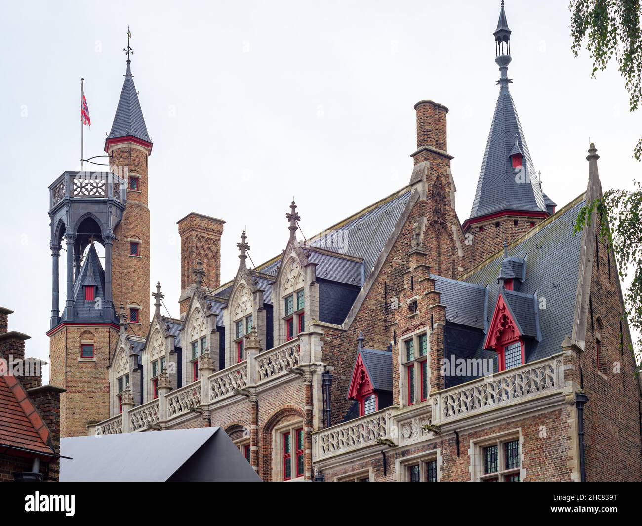 Beautiful dormers and turrets protrude from the roof of the historic ...