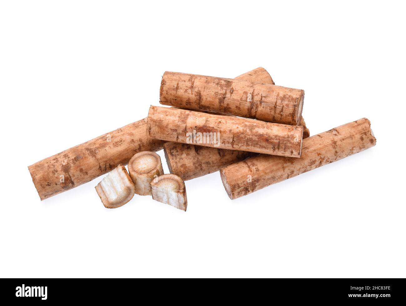 Burdock roots isolated white background Stock Photo - Alamy